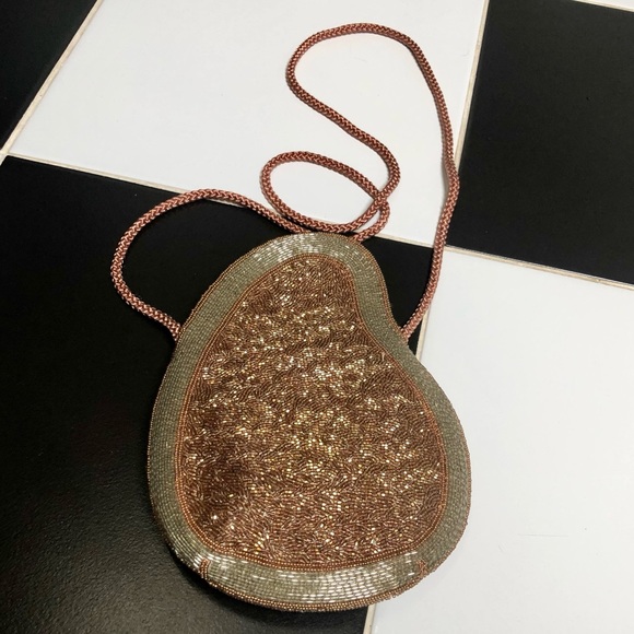 genie | Bags | Vintage 7s 80s Genie Pear Shape Amber Brown Beaded ...